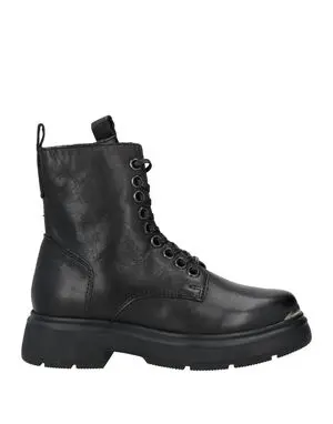 MJUS Leather Lace-up Ankle Boots With Platform - Black