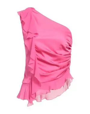 Pinko One-shoulder Ruffled Top - Fuchsia