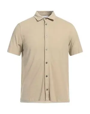 Alpha Studio Man Shirt Black Size 40 Cotton, Elastane Beige