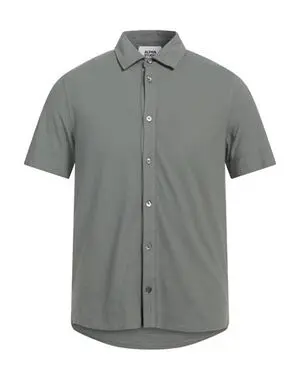 Alpha Studio Man Shirt Black Size 40 Cotton, Elastane Green
