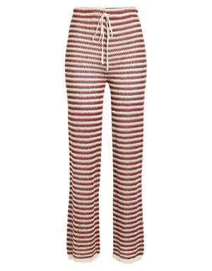 VICOLO Striped Knitted Pants - Green