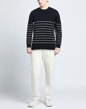 MASQ 39 Striped Lightweight Knit Sweater - Blue
