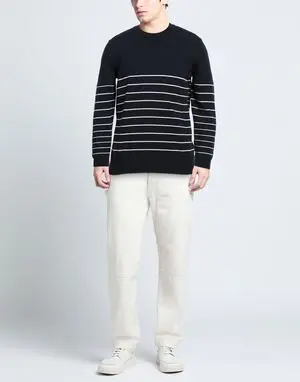 MASQ 39 Striped Lightweight Knit Sweater - Blue