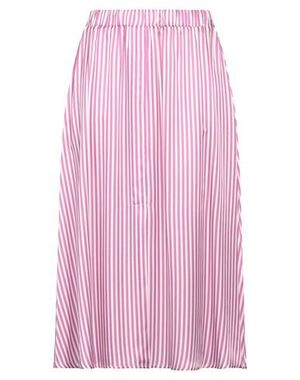 SHIRTAPORTER Midi Striped Flared Skirt - Garnet