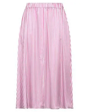 SHIRTAPORTER Midi Striped Flared Skirt - Red