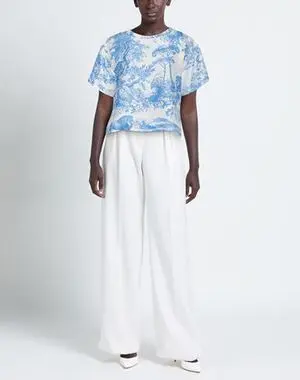 SHIRTAPORTER Floral-print Satin Top - Blue