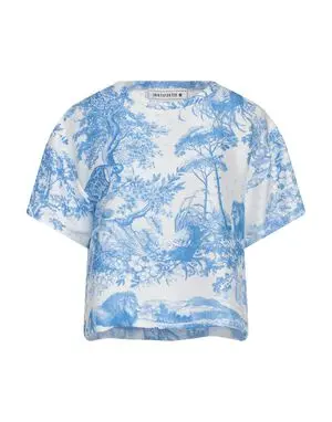 SHIRTAPORTER Floral-print Satin Top - Blue