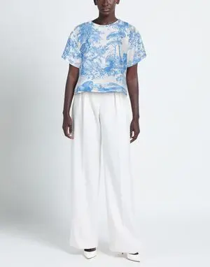 SHIRTAPORTER Floral-print Satin Top - Blue