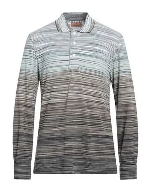 Missoni Man Polo Shirt Sky Blue Size Xs Cotton Beige