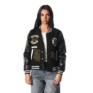 THE WILD COLLECTIVE Boston Bruins Varsity Jacket