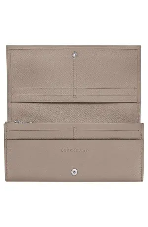 Longchamp Le Roseau Leather Continental Wallet - Clay