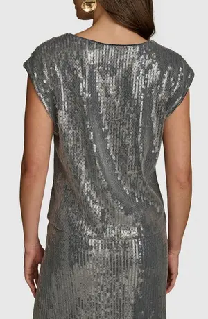 Donna Karan New York Sparkle Mesh Top