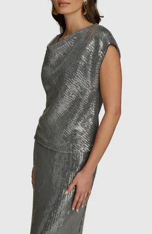 Donna Karan New York Sparkle Mesh Top