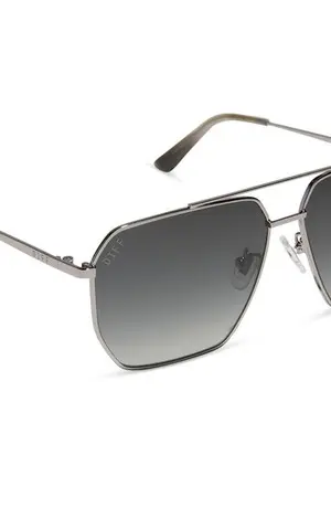 DIFF Berkely 59mm Polarized Gradient Navigator Sunglasses - Gunmetal/grey Gradient