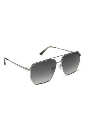 DIFF Berkely 59mm Polarized Gradient Navigator Sunglasses - Gunmetal/grey Gradient
