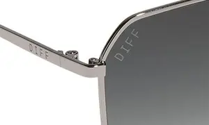 DIFF Berkely 59mm Polarized Gradient Navigator Sunglasses - Gunmetal/grey Gradient