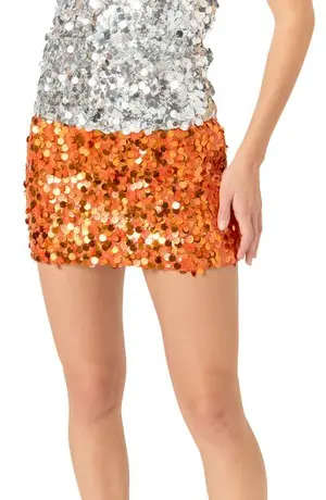 Endless Rose Colorblock Sequin Miniskirt
