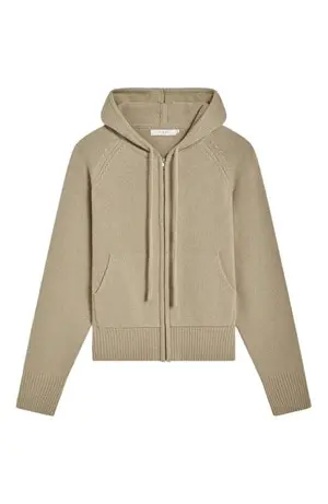 Almina Concept Wool Zip-up Hoodie - Beige