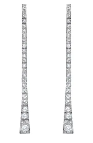 MINDI MOND Diamond Drop Earrings - Platinum/ Diamond