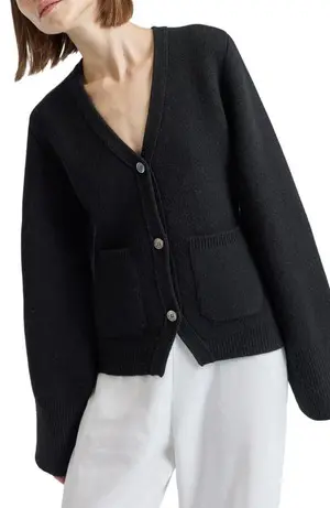 Almina Concept V-neck Cardigan - Black