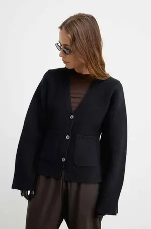 Almina Concept V-neck Cardigan - Black