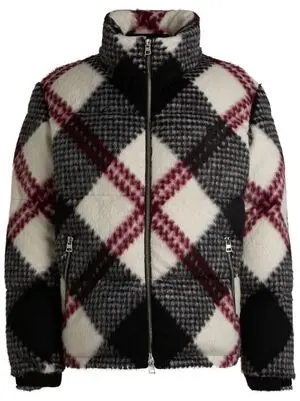 Hugo Boss Check-pattern Padded Jacket - White
