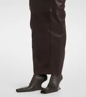 Rick Owens Dirt Pillar Leather Maxi Skirt