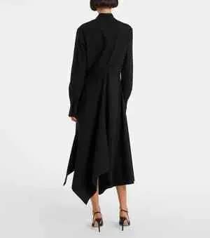 FERRAGAMO Cotton-blend Jersey Midi Shirt Dress