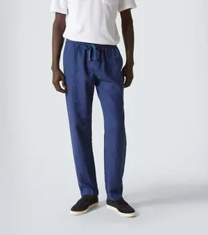 Fedeli Linen Straight Trousers