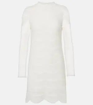 TOM FORD Knitted Scalloped Mini Dress - White