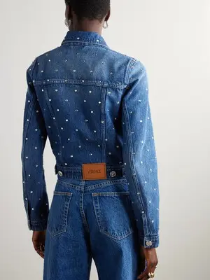 Versace Studded Denim Trucker Jacket