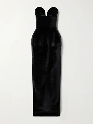 MONOT Strapless Velvet Gown