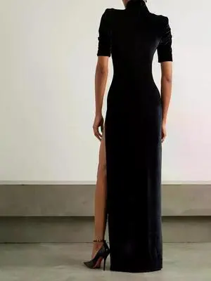 MONOT Mônot Velvet Turtleneck Gown
