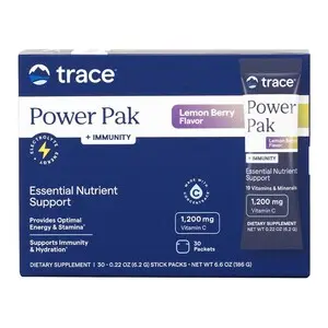 TRACE MINERALS Electrolyte Stamina Power Pak + Immunity Lemon Berry Flavor 30 Packets - One-color