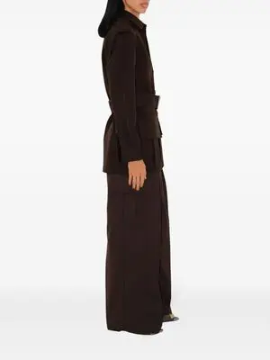 Burberry Wide-leg Wool Cargo Trousers - Brown