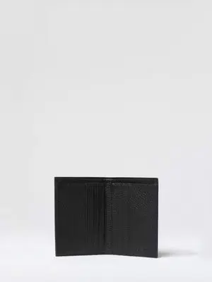 Emporio Armani Pebbled Leather Bifold Wallet With Tone-on-tone Logo