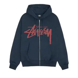 StüSsy Stock Zip Hoodie - Blue | Editorialist