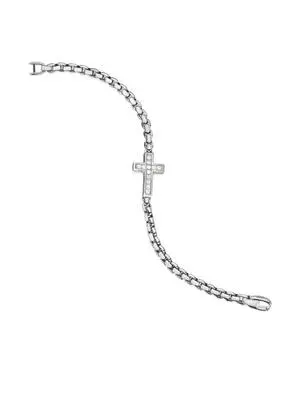 David Yurman Sterling Cross Diamond Bracelet - Silver