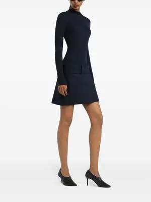 COURREGES Ribbed Mock-neck Jumper - Blue