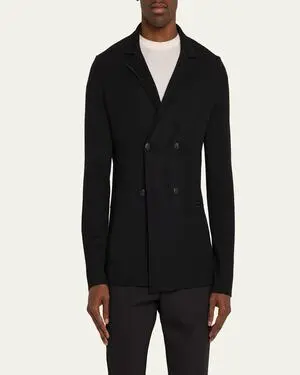 Giorgio Armani Wool-cashmere Rib Stitch Blazer