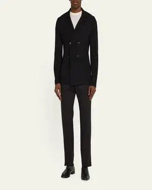 Giorgio Armani Wool-cashmere Rib Stitch Blazer