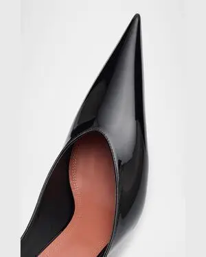 Amina Muaddi Anok Patent Leather Mule Pumps