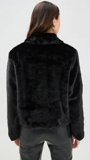 English Factory Faux Fur Collared Jacket