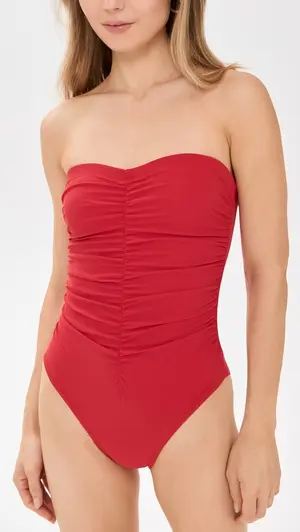 KARLA COLLETTO Bandeau One Piece Swimsuit - Cherry