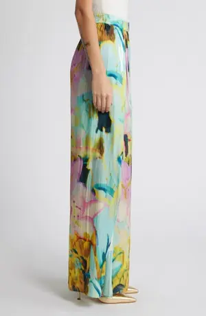 Kobi Halperin Loretta Floral Satin Pants