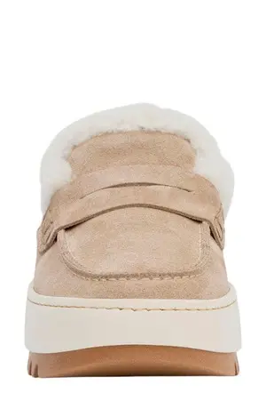Aquatalia Amata Weatherproof Shearling Lined Mule - Ecru
