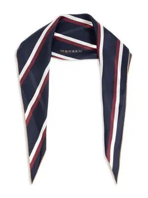 Alexander McQueen College Stripe Scarf - Blue