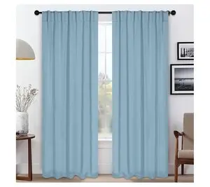 SUPERIOR Solid Room Darkening Curtains & Back T Abs Set, 42x108 - One-color