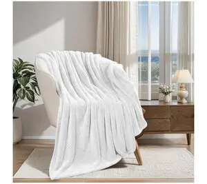 SUPERIOR Solid Fleece Medium Weight Fluffy Soft Blanket Queen