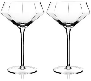 VISKI Seneca Crystal Diamond Martini Glasses